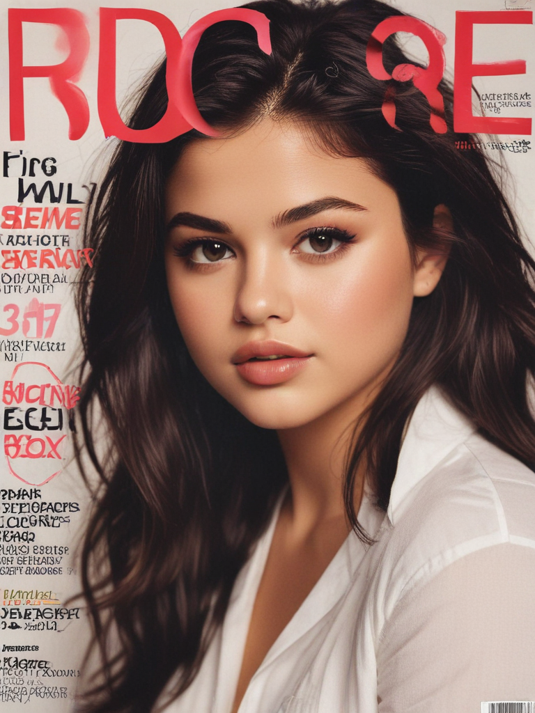Striking Portrait of a Young Woman on a Fashion Magazine Cover