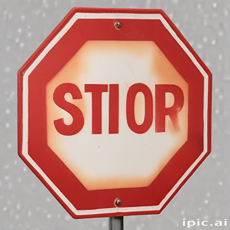 A Stop Sign Featuring the Word STIOR in Bold Red Letters.