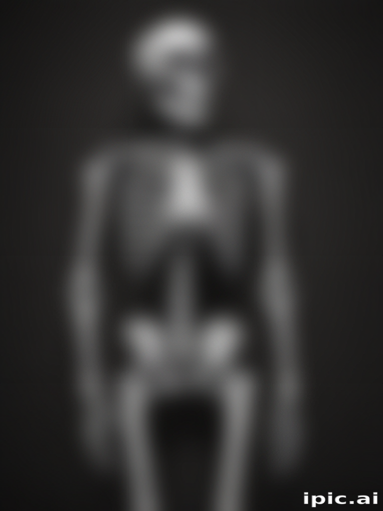 Blurry Representation of a Human Skeleton Against a Dark Background