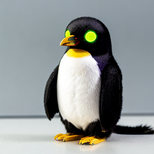 Cyberpunk version of Tux the linux penguin in front of a NixOS ...
