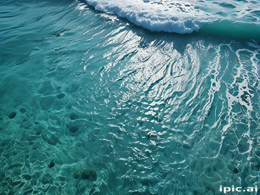 Crystal Clear Ocean Waves Gently Rolling Over Serene Aquatic Landscape