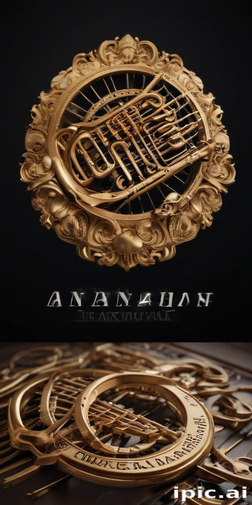 Intricate Golden Musical Instrument Design with Elegant Decorative ...
