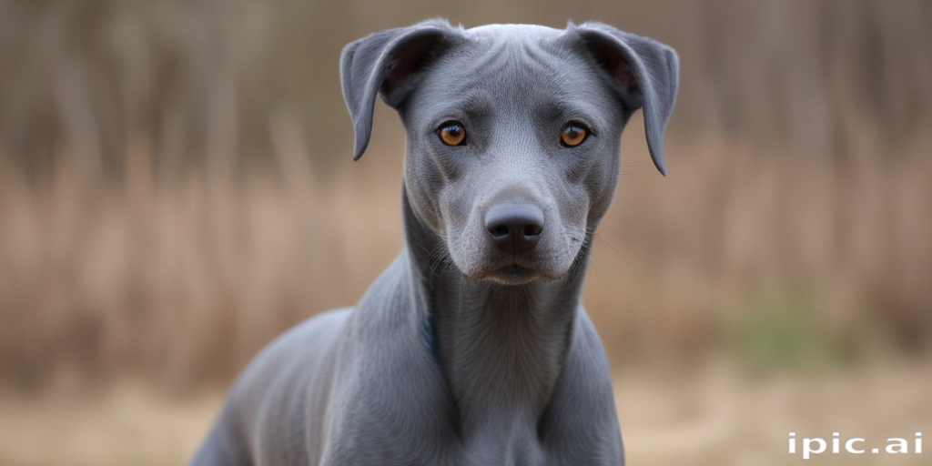 A Beautiful Gray Dog with Captivating Eyes in a Natural Setting.