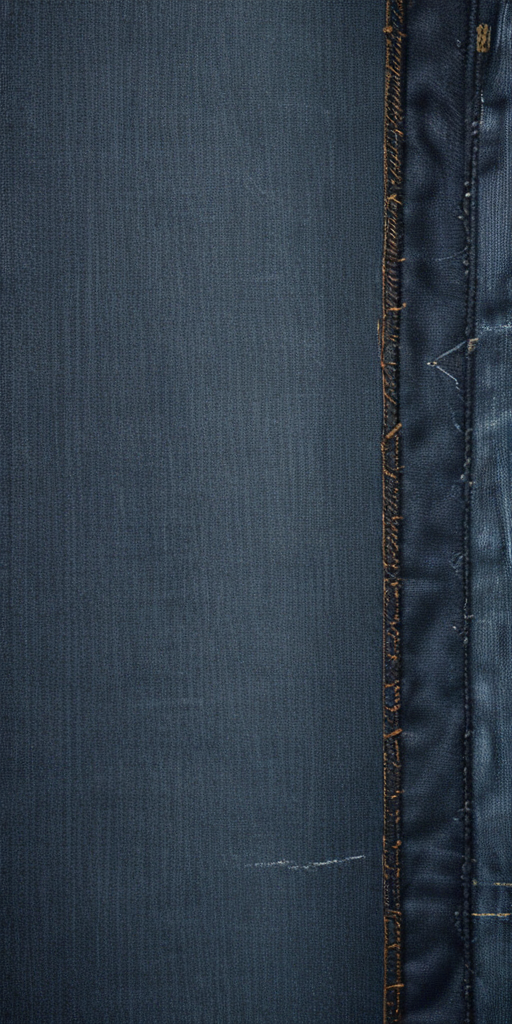 Close-Up View of Denim Fabric Showing Textures and Stitching Details