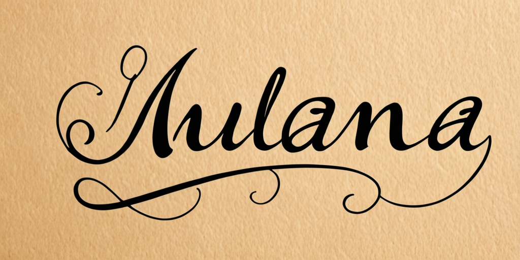 the letters "MULLAMA" written in cursive in paper background.