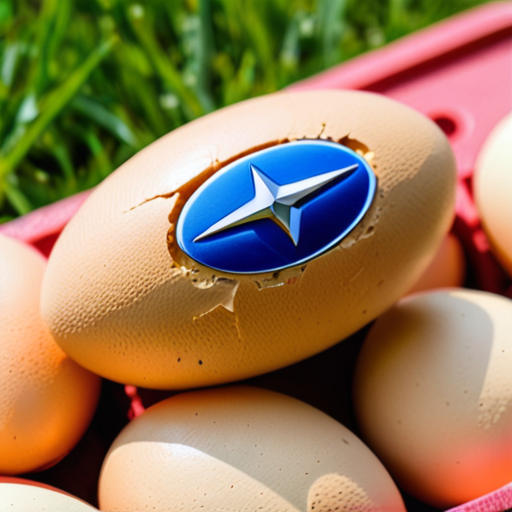 subaru logo made with eggs