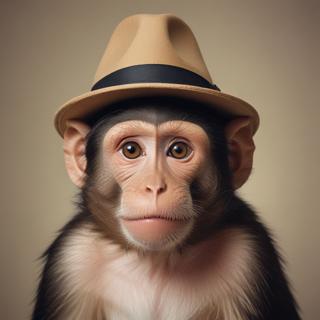 monkey with hat