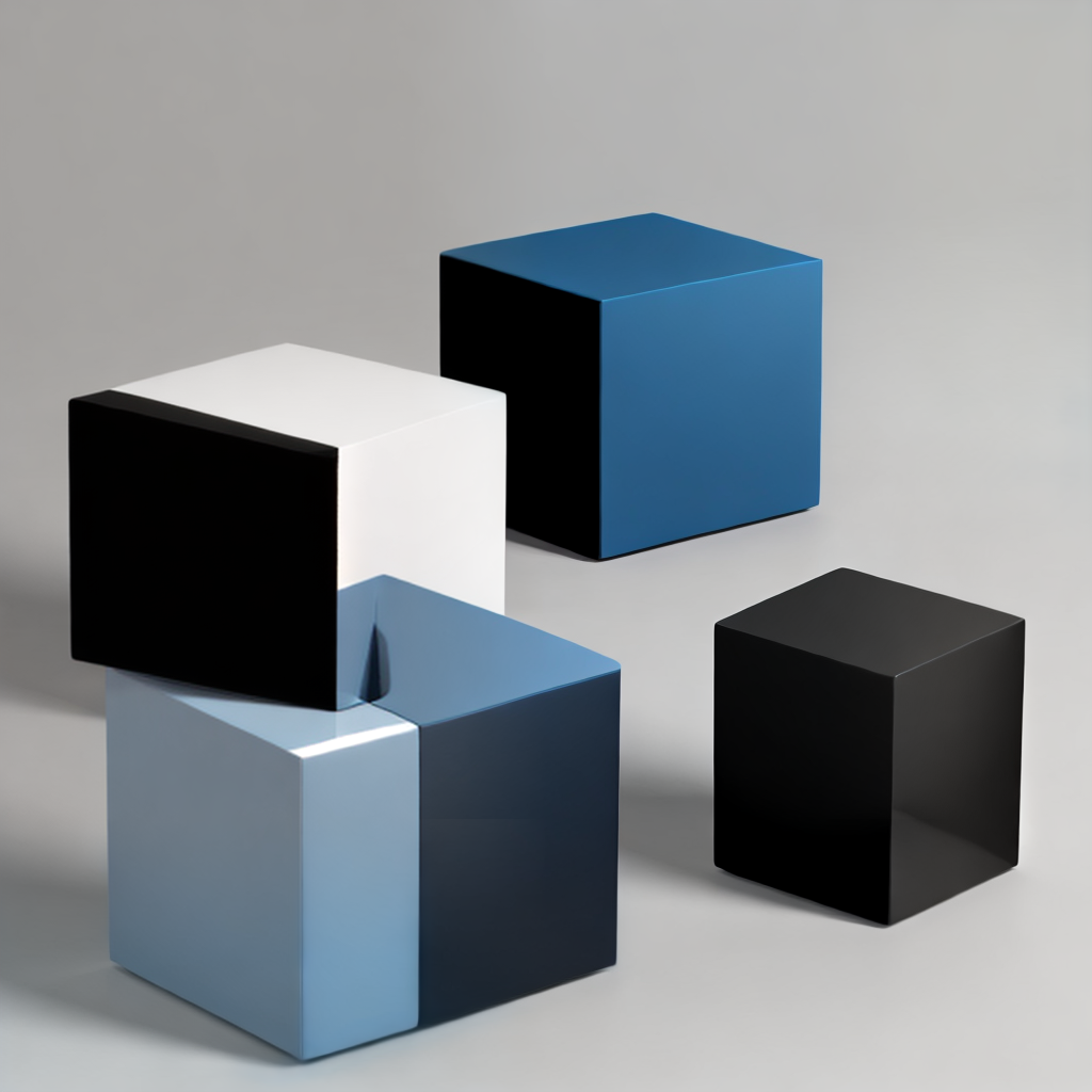 logo of B S letters as 3D cube and Boughi Soft as name of the company ...