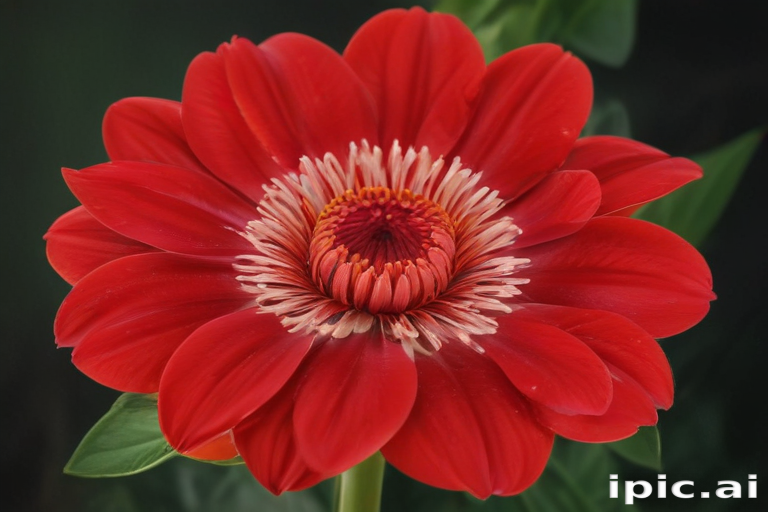 Vibrant Red Flower with Intricate Petals Showcasing Nature's Beauty and ...