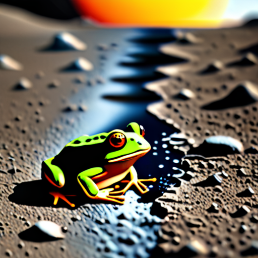 A frog on the moon