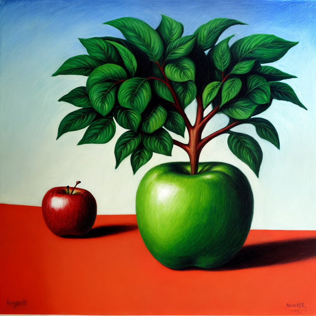 Magritte painting apple