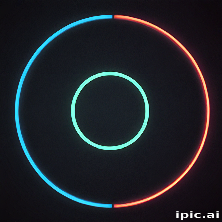 Vibrant Neon Circles Intertwined Against a Dark Background in Artistic ...