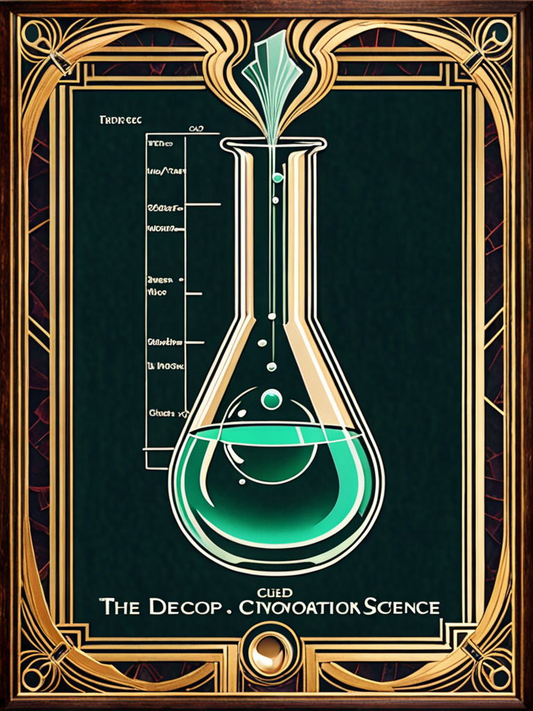 art deco chemistry innovation science poster