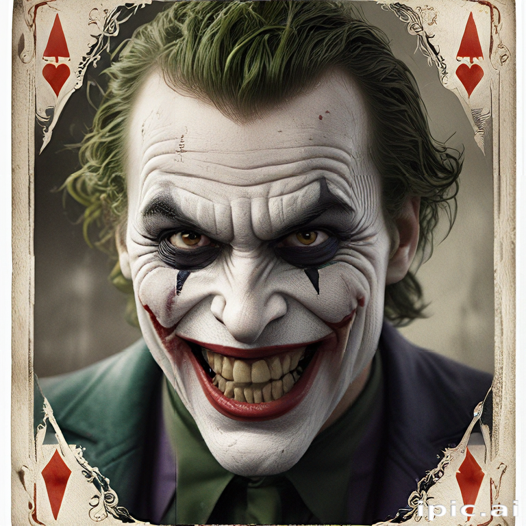 Sinister Grin of a Villain: The Iconic Joker with Wild Green Hair