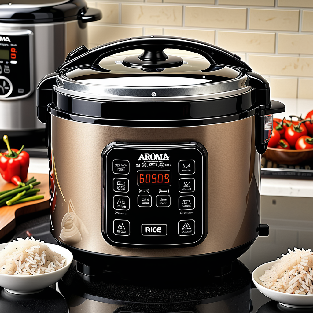 Modern Rice Cooker on Kitchen Counter Ready for Meal Preparation and ...