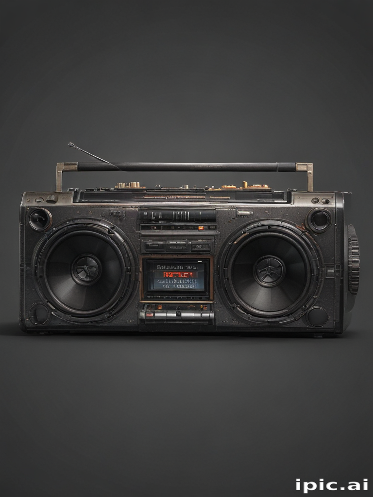Classic Retro Boombox: A Nostalgic Icon of 80s Music Culture