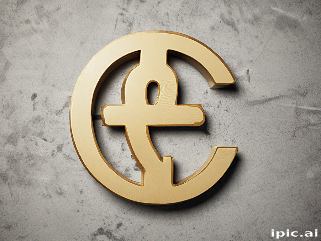 Stylized Gold Euro Symbol on a Textured Gray Background