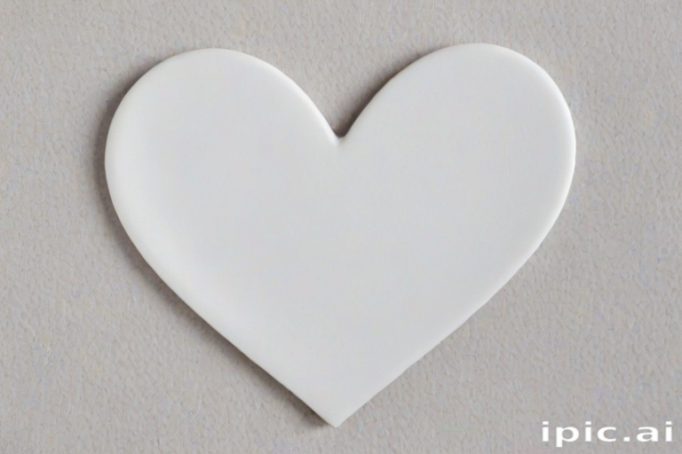 A Simple White Heart Shape on a Soft Gray Background Texture.