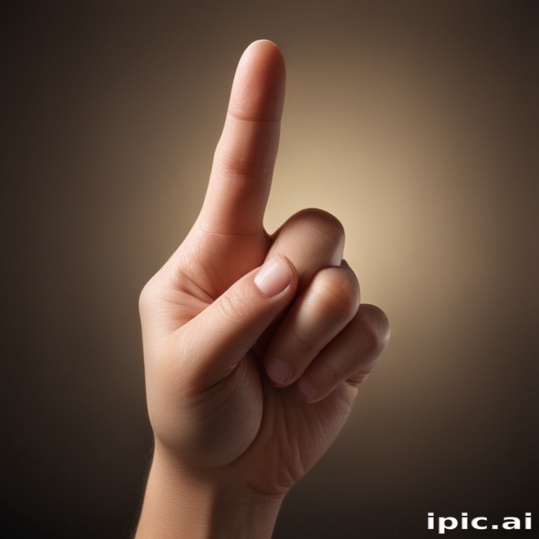 A Hand Gesture Signifying One, Emphasizing Individuality and Unique ...
