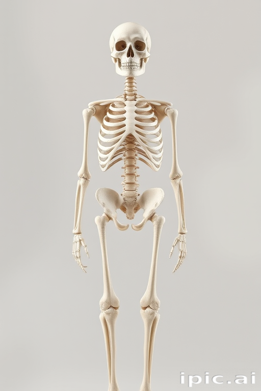 Realistic Human Skeleton Model Showcasing Detailed Anatomical Structure ...