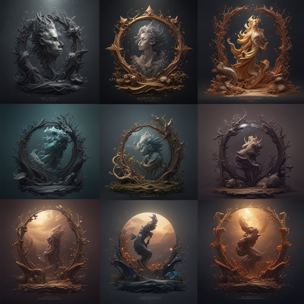 Elegant Sculptures of Mythical Figures Surrounded by Nature's Artistic ...