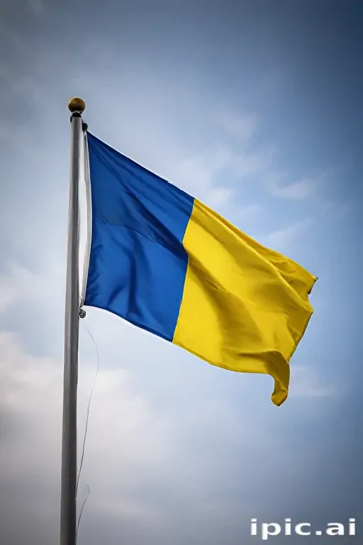 Uplifting Image of the Ukrainian Flag Against a Clear Blue Sky