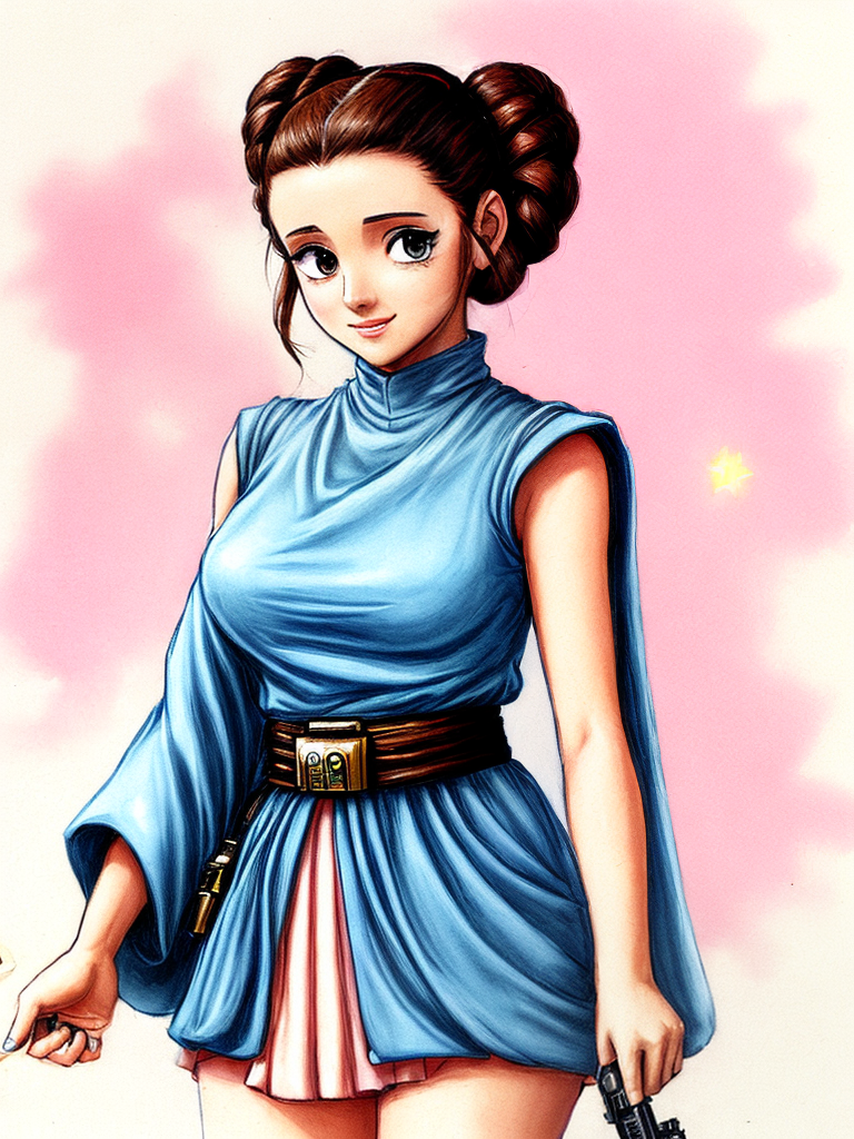 star wars princess leia anime style