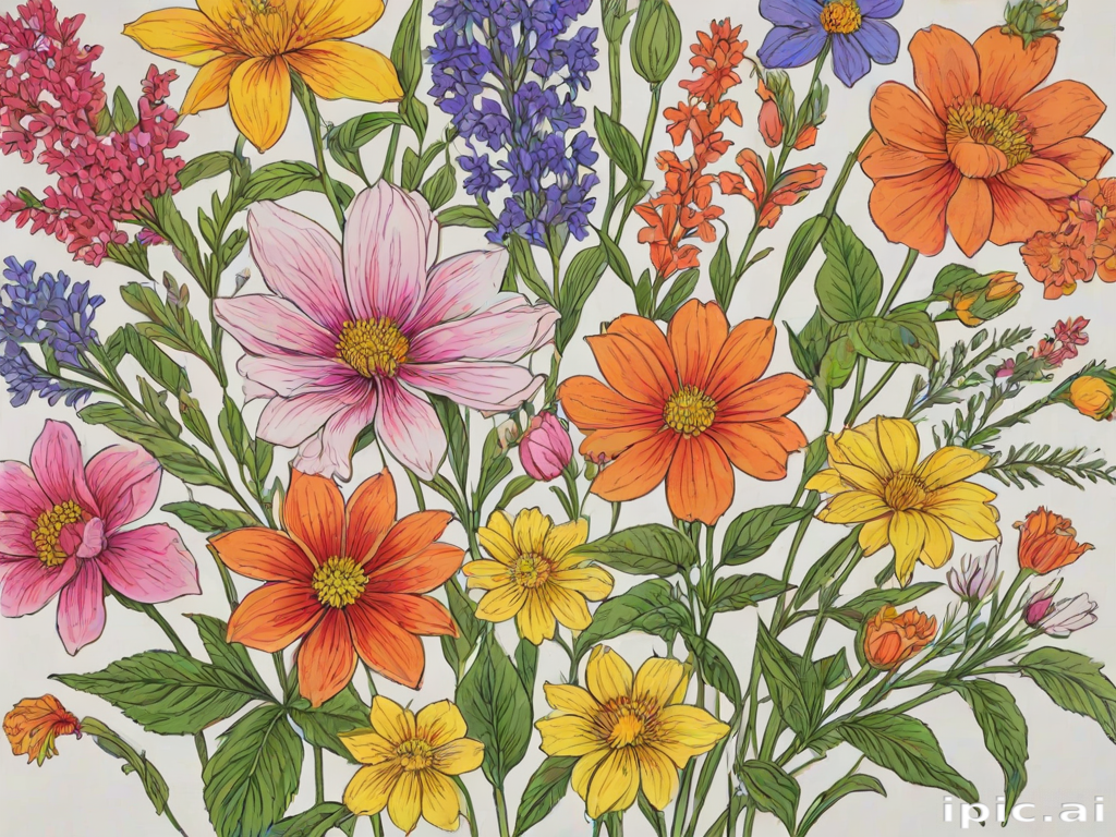 A Vibrant Arrangement of Colorful Blooms in a Beautiful Floral Design