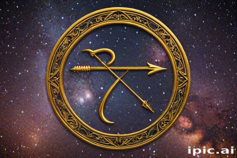Golden Celestial Symbol Representing Astrology and Cosmic Energy in Space