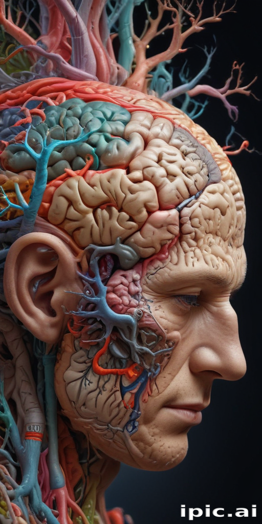Intricate Model of Human Anatomy Highlighting Brain, Vascular System ...