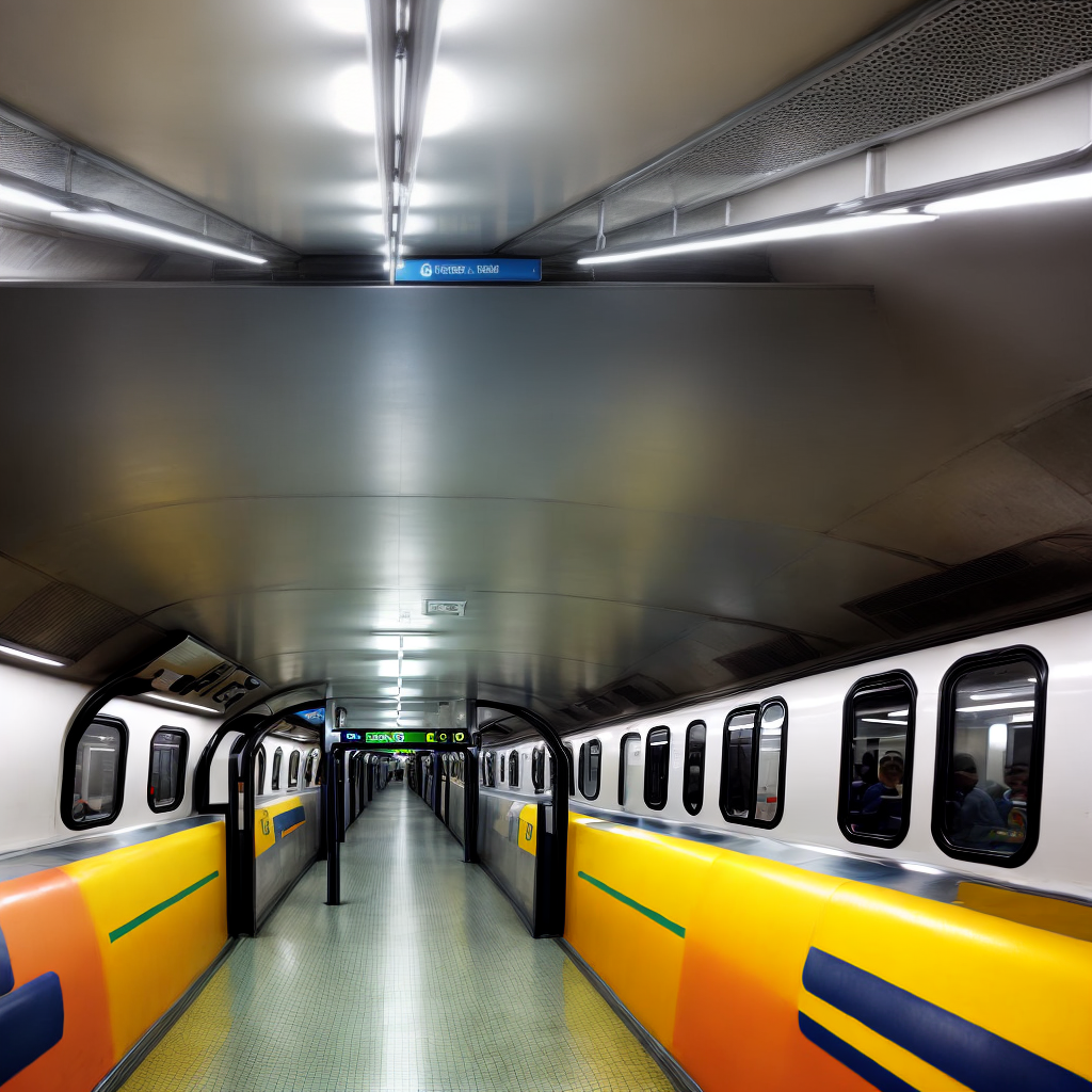 the view of a subway from the inside