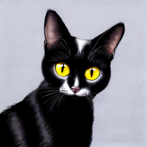 realistic goofy black cat