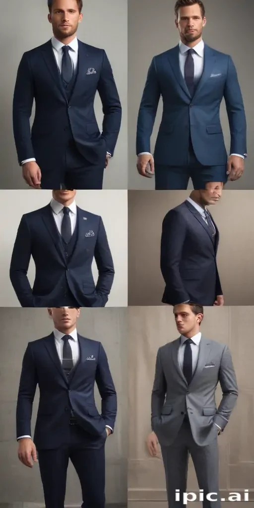Stylish Men in Tailored Suits Showcasing Various Elegant Designs and Colors