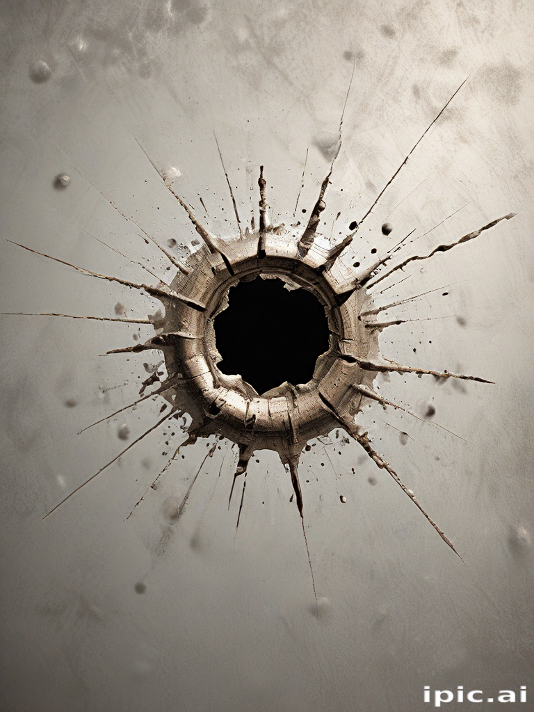 Intriguing Close-Up of a Dramatic Hole in a Solid Surface