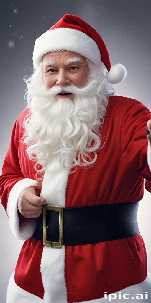 Jolly Santa Claus in a Festive Red Suit Spreading Holiday Cheer