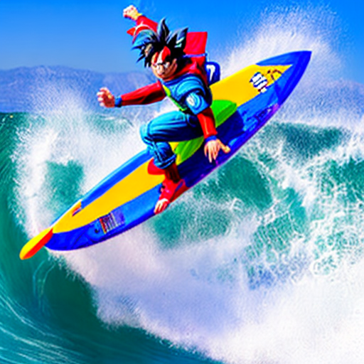 goku surfando