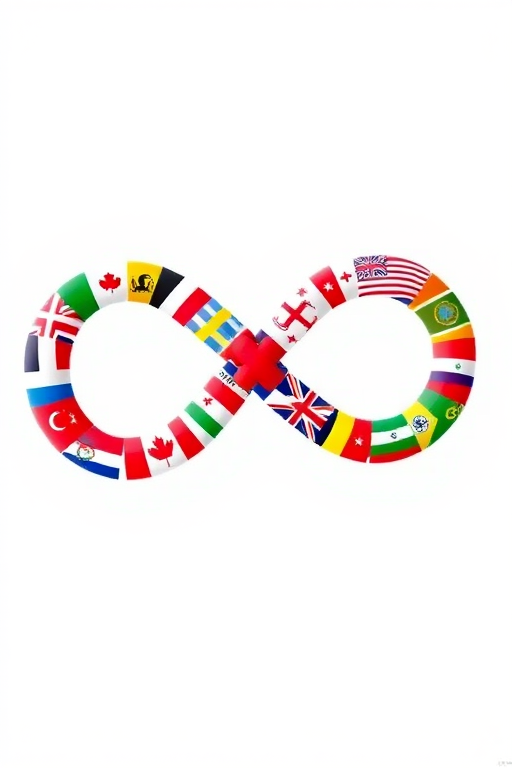 Infinity Symbol Adorned with Flags Representing Diverse Cultures and ...
