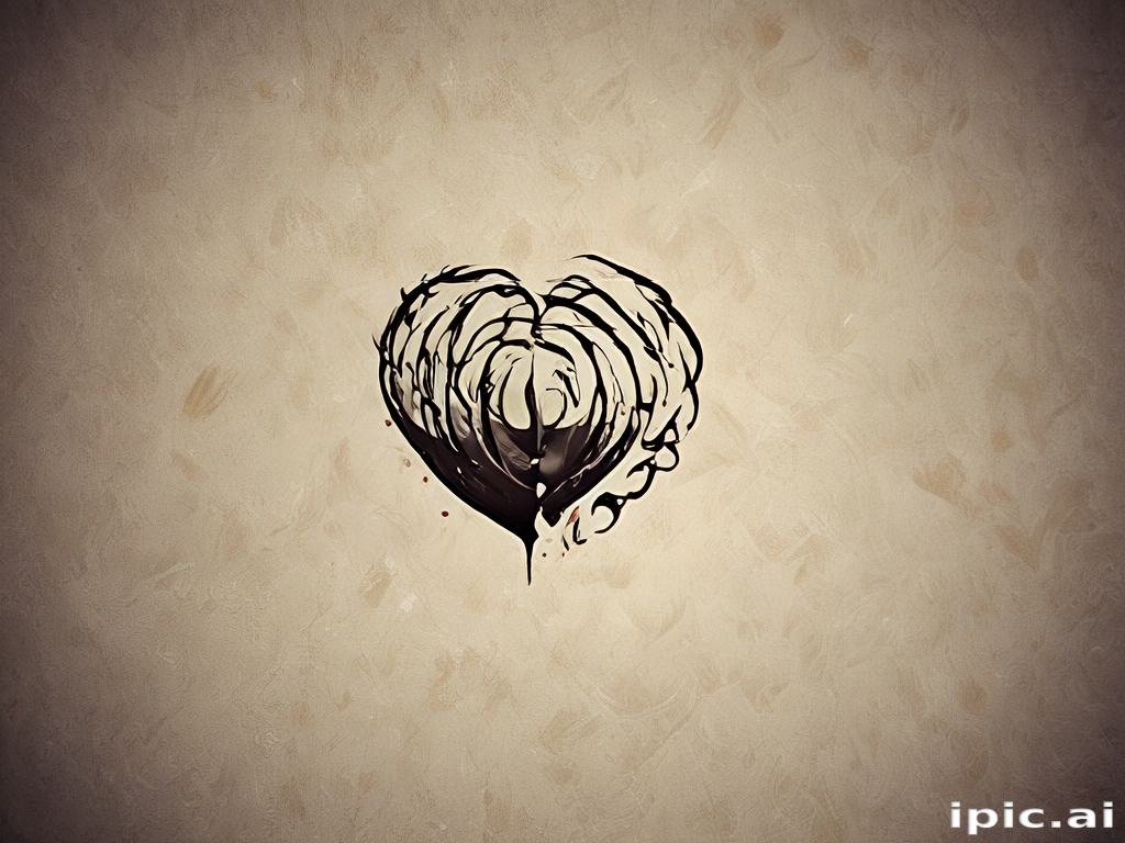 Artistic Representation of a Heart with Unique Textured Patterns and Shades