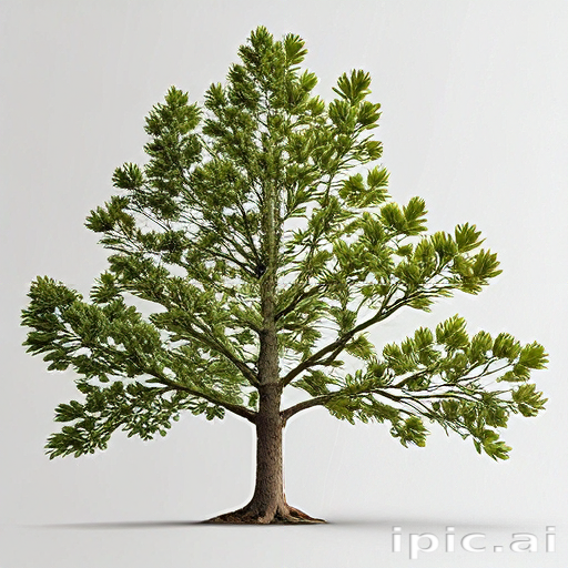 Realistic Illustration of a Lush Green Tree with Detailed Leaves