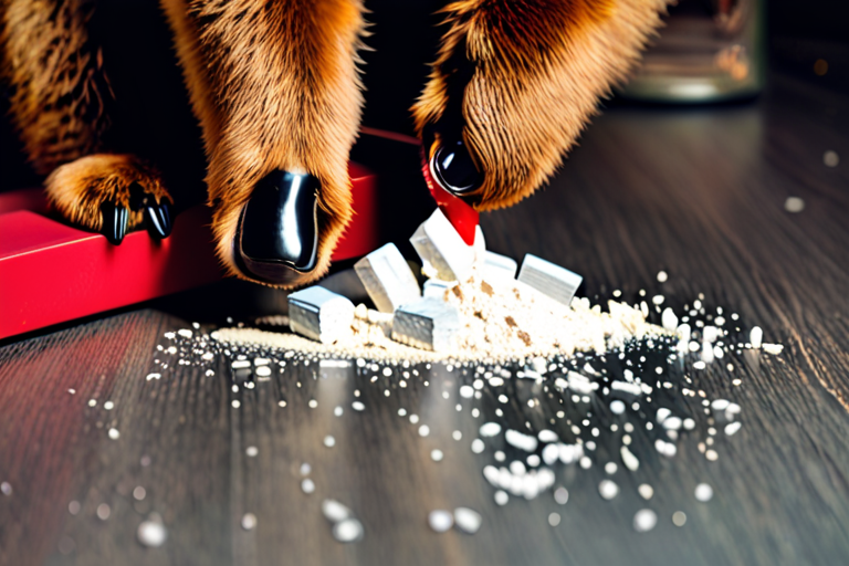 bear snorting a line of cocaine