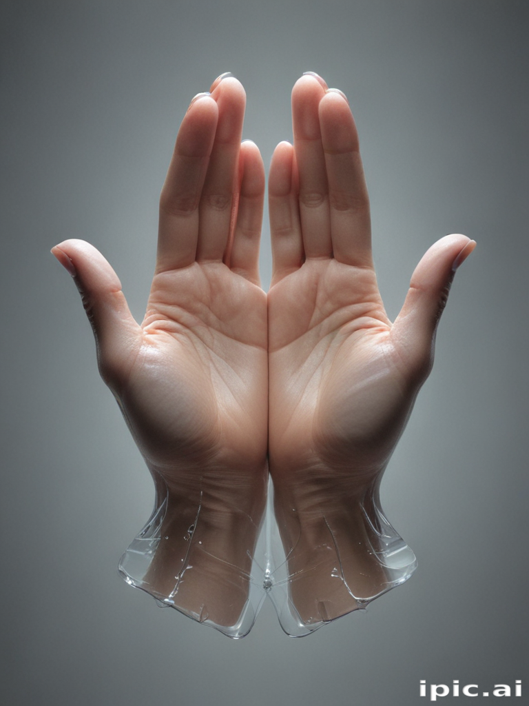 Futuristic Transparent Hands Symbolizing the Fusion of Technology and ...