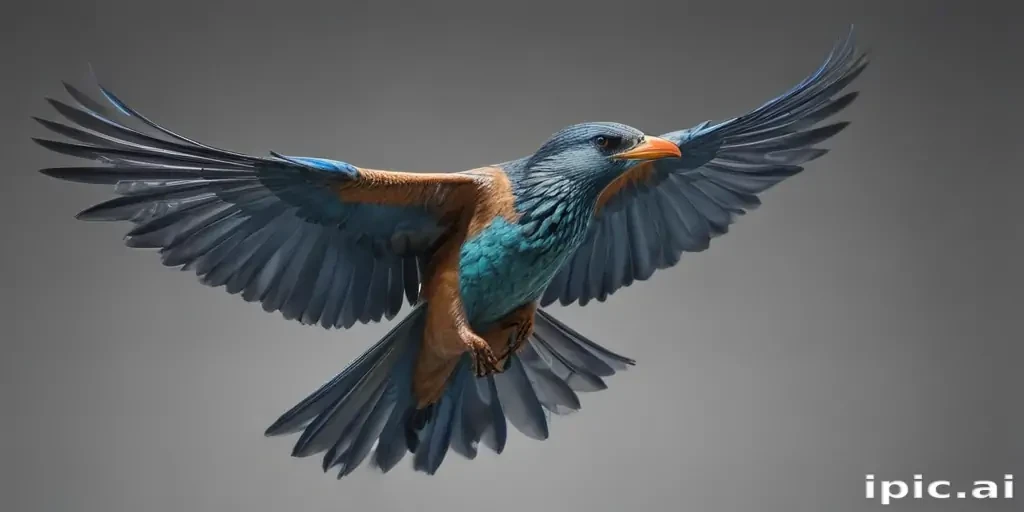 A Vibrant Bird in Mid-Flight Showcasing Stunning Colors and Grace.