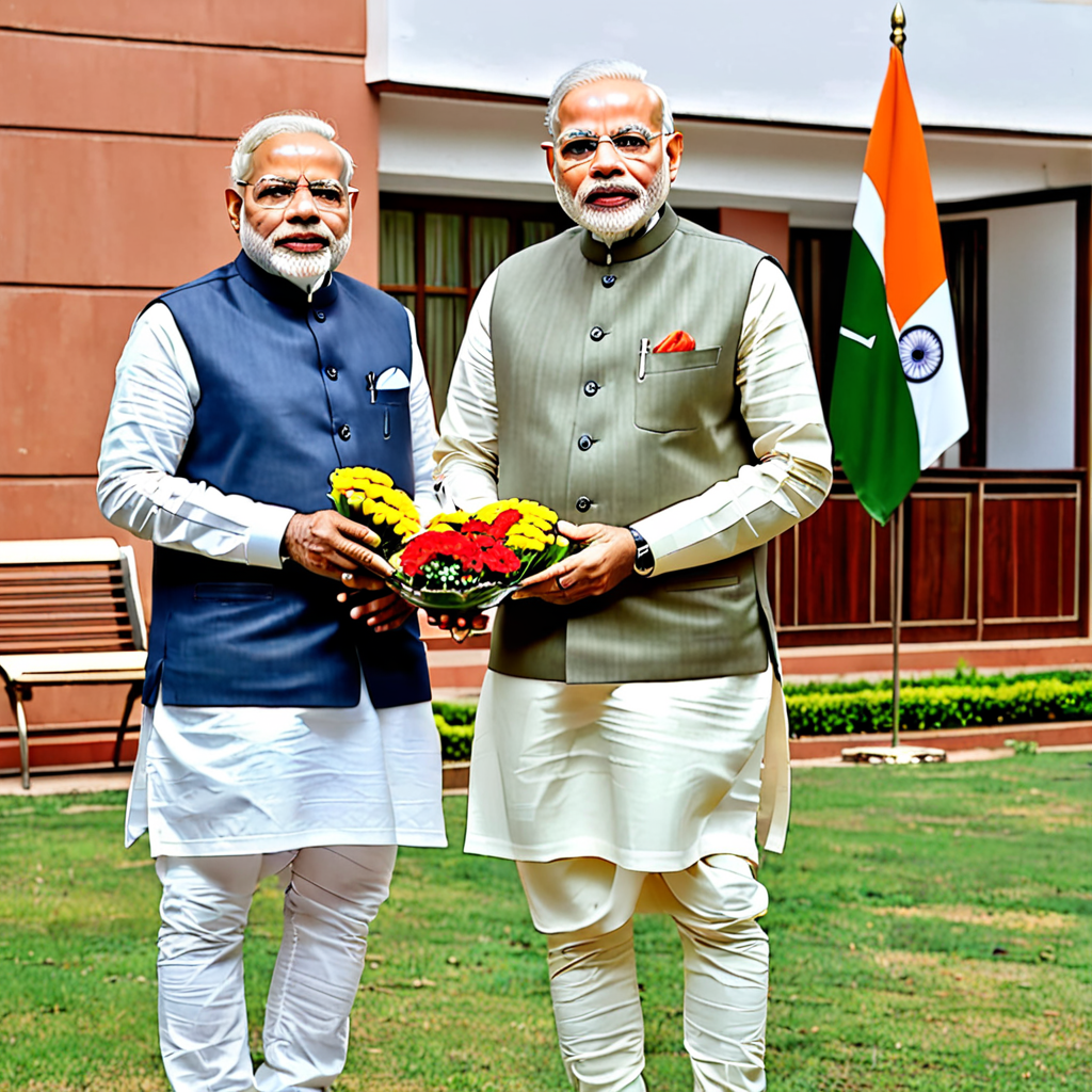 Ram Ji standing near narendra modi