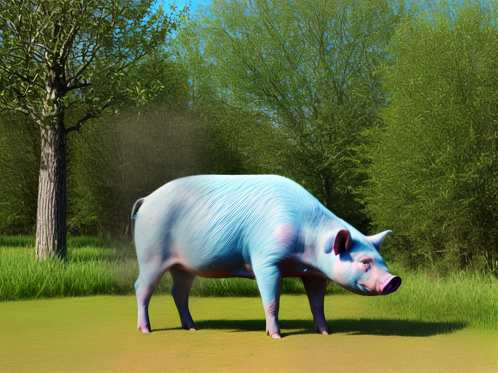An été of a blue pig
