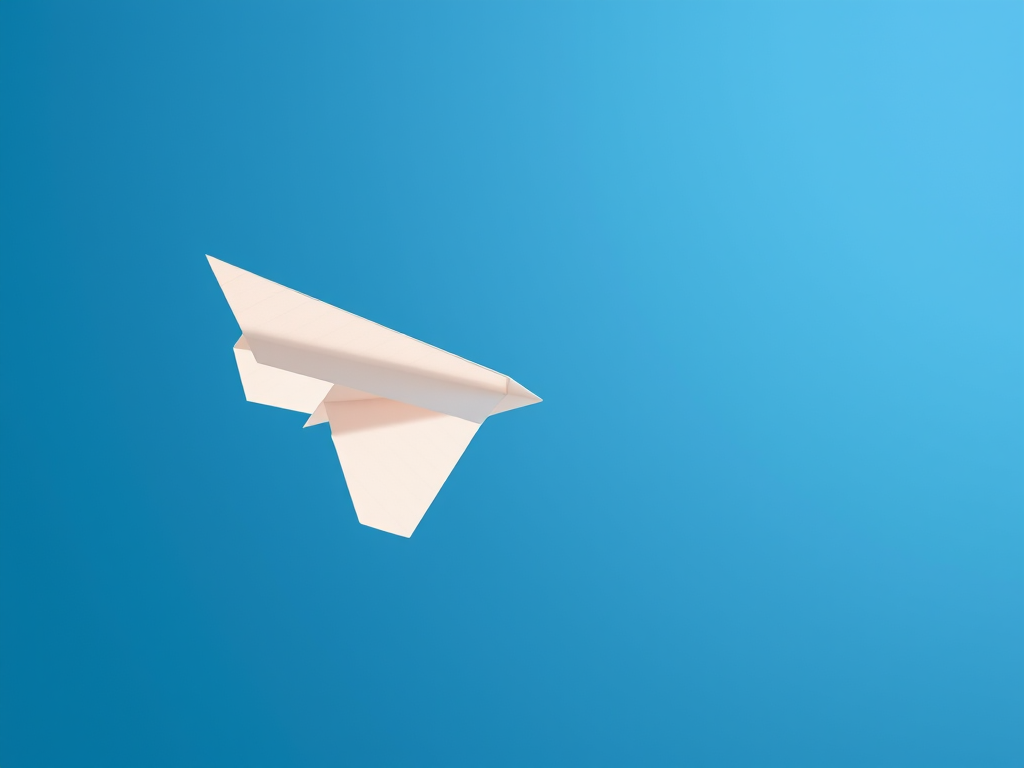 An Elegant Paper Airplane Soaring Against a Clear Blue Sky