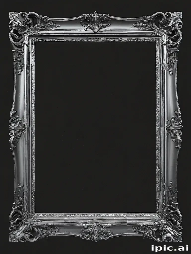 Elegant Silver Frame with Intricate Detailing for Your Artistic Creations