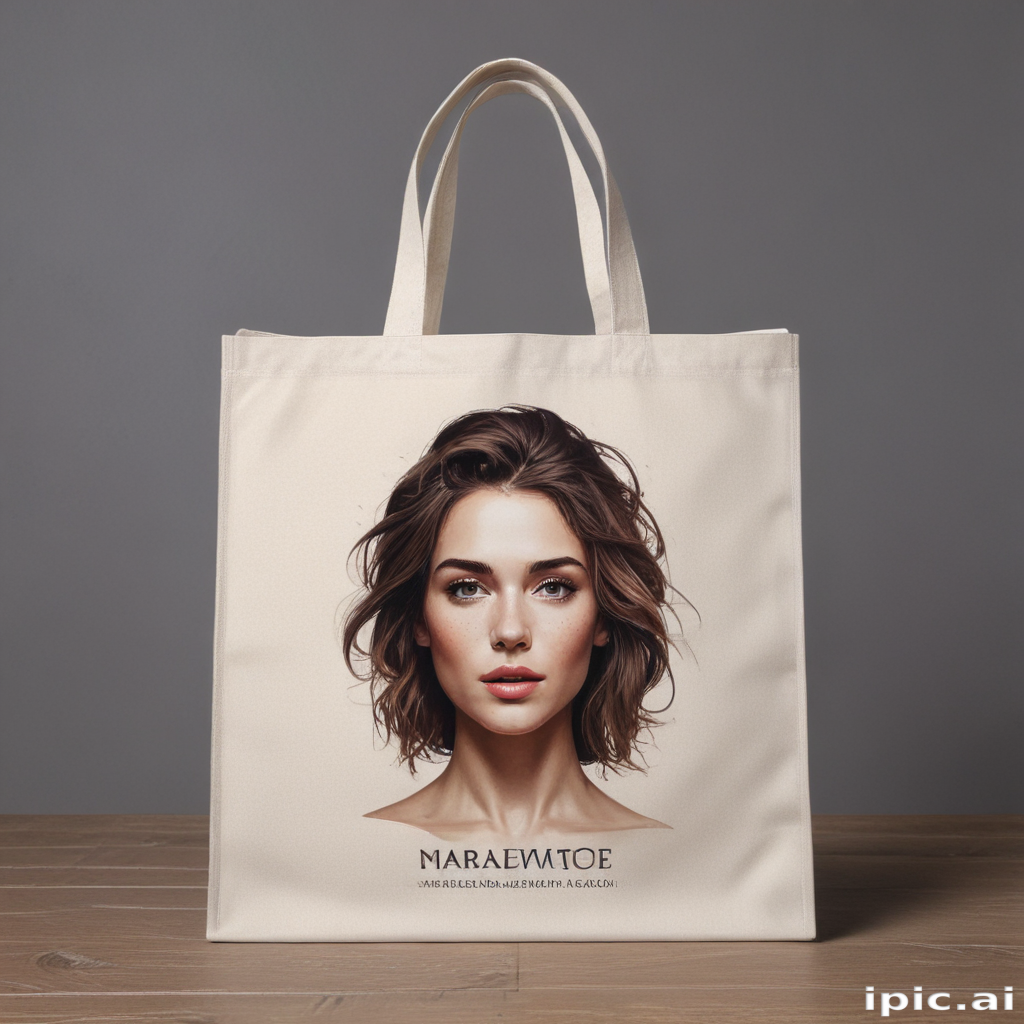 Stylish Tote Bag Featuring a Beautiful Woman's Portrait and Chic Design