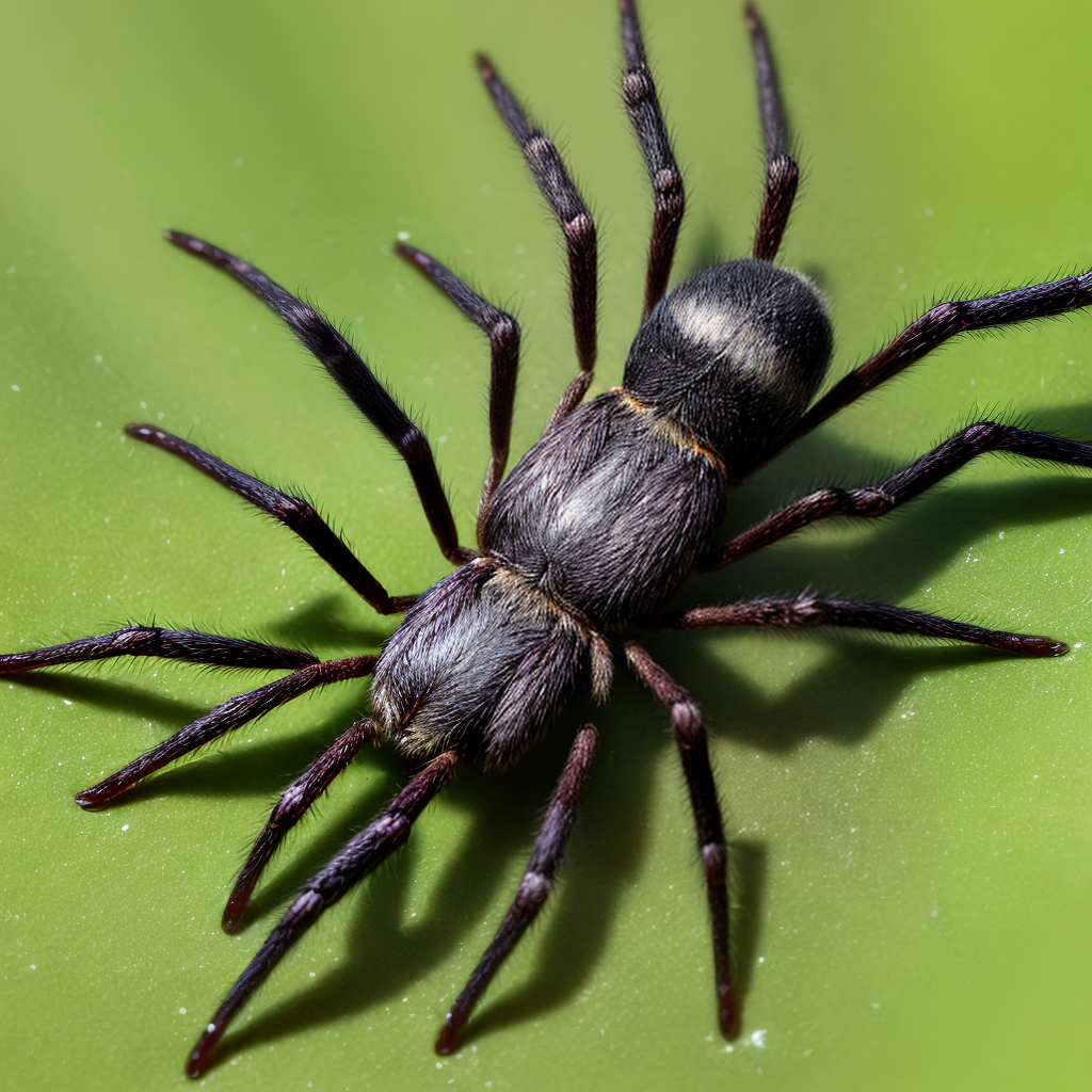 cartoon of a funny spider with human lower limbs
