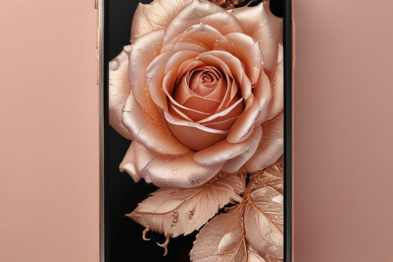 Elegant Smartphone Design Featuring a Beautifully Crafted Rose in Soft ...