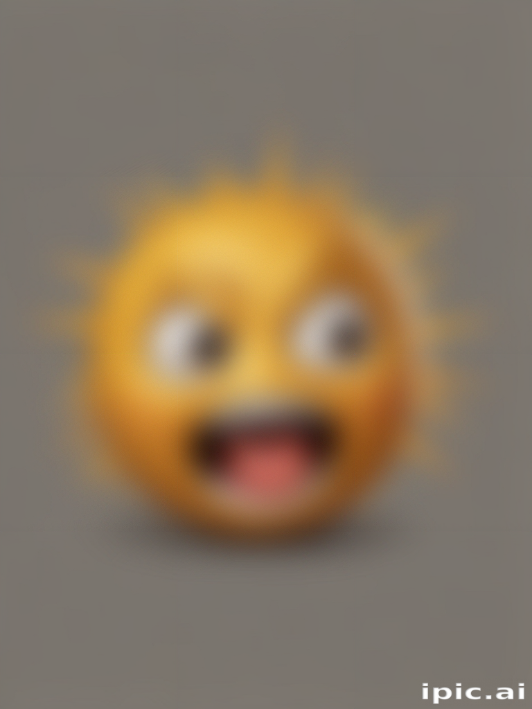 Excited Sun Emoji with Big Eyes and a Wide Open Mouth